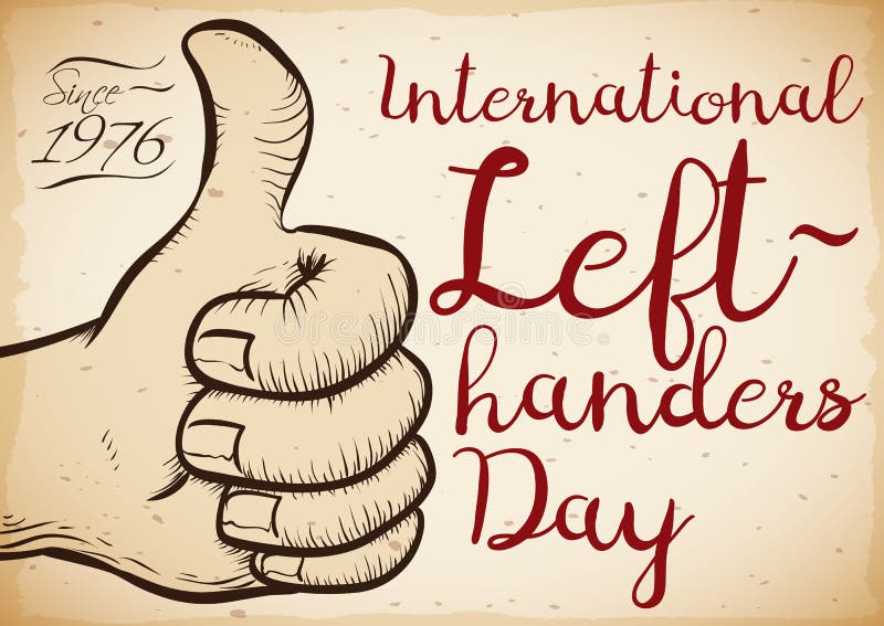 Left Hand Pointing at Calendar To Celebrate Left Handers Day, Vector ...
