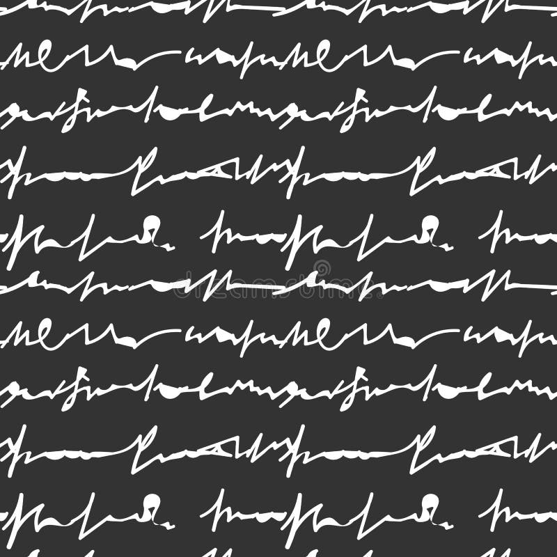 Hand Drawn Letter on Black Background Seamless Pattern Stock Vector ...