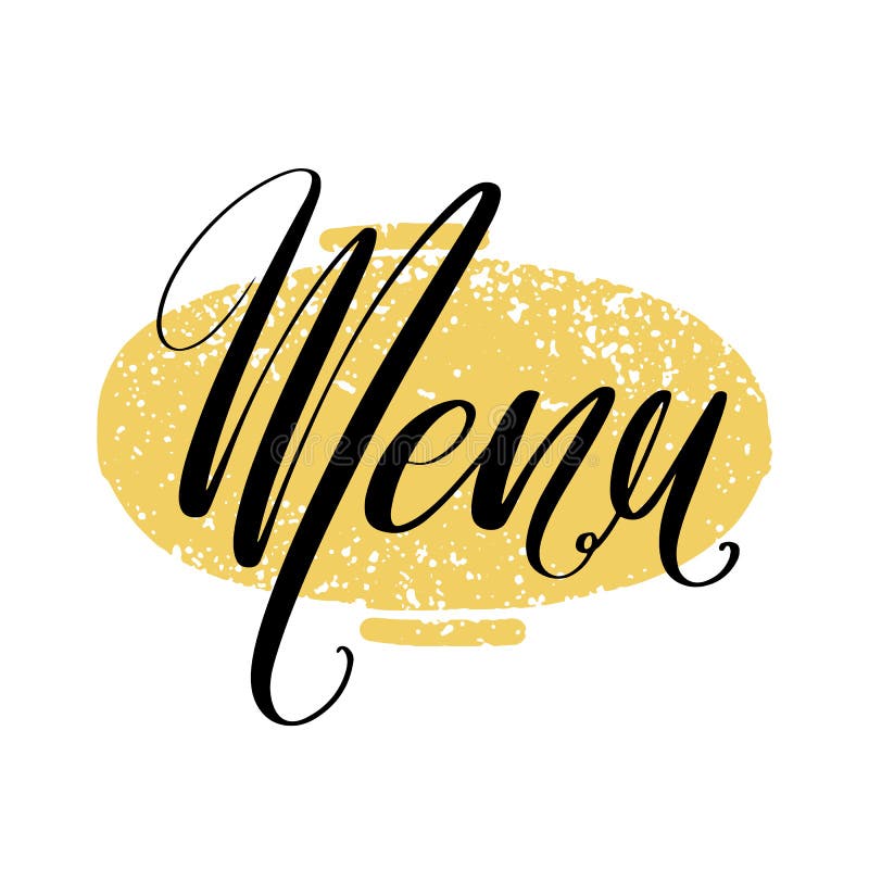Menu Word, Hand Written Custom Calligraphy Isolated On White. Stock ...