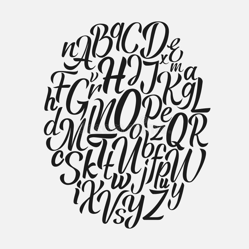 Alphabet Hand Lettering Calligraphy Stock Illustrations – 34,842 ...