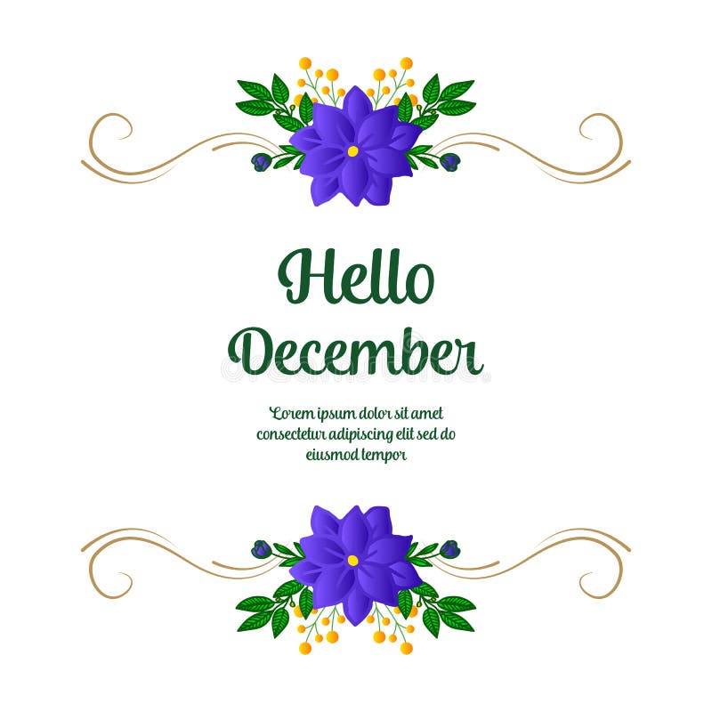 Lettering Hello Spring with Wallpaper Unique Leaf Flower Frame. Vector ...