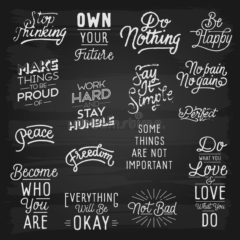 Hand Drawn Lettering Slogans for Cafe and Restaurant Stock Vector ...