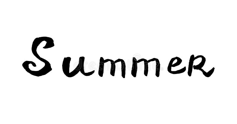 Hand Drawn Lettering Summer on White Background. Stock Vector ...