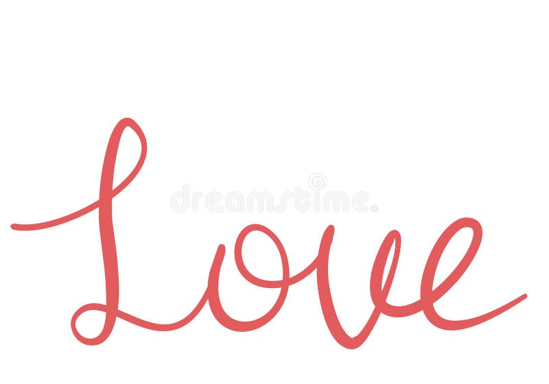 Hand Drawn Lettering of Word LOVE. Vector Illustration Stock Vector ...
