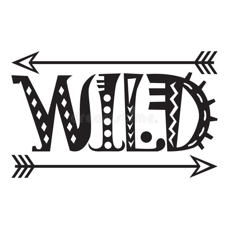 Hand Drawn Lettering Word Wild Stock Vector - Illustration of vector ...