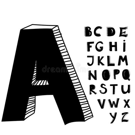 Hand drawn letters stock vector. Illustration of topographic - 20375818