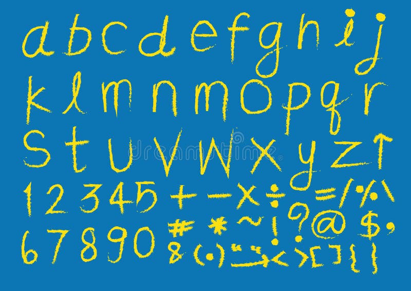 Real Hand Drawn Letters Font Written with a Pen Stock Illustration ...