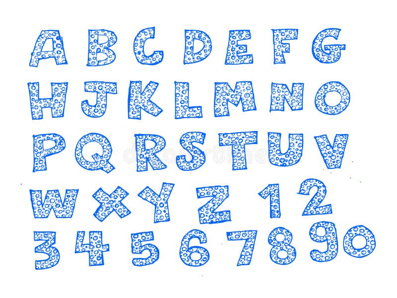 Real Hand Drawn Letters Font Written with a Pen Stock Illustration ...