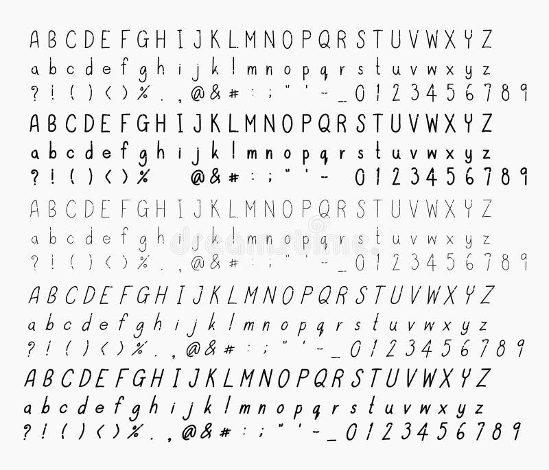 Hand Drawn Letters Vector Alphabet Set Eps10 Stock Illustration ...