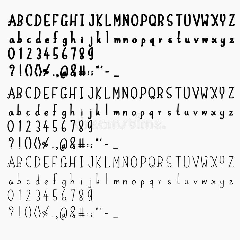 Hand Drawn Letters Vector Alphabet Set Eps10 Stock Illustration ...