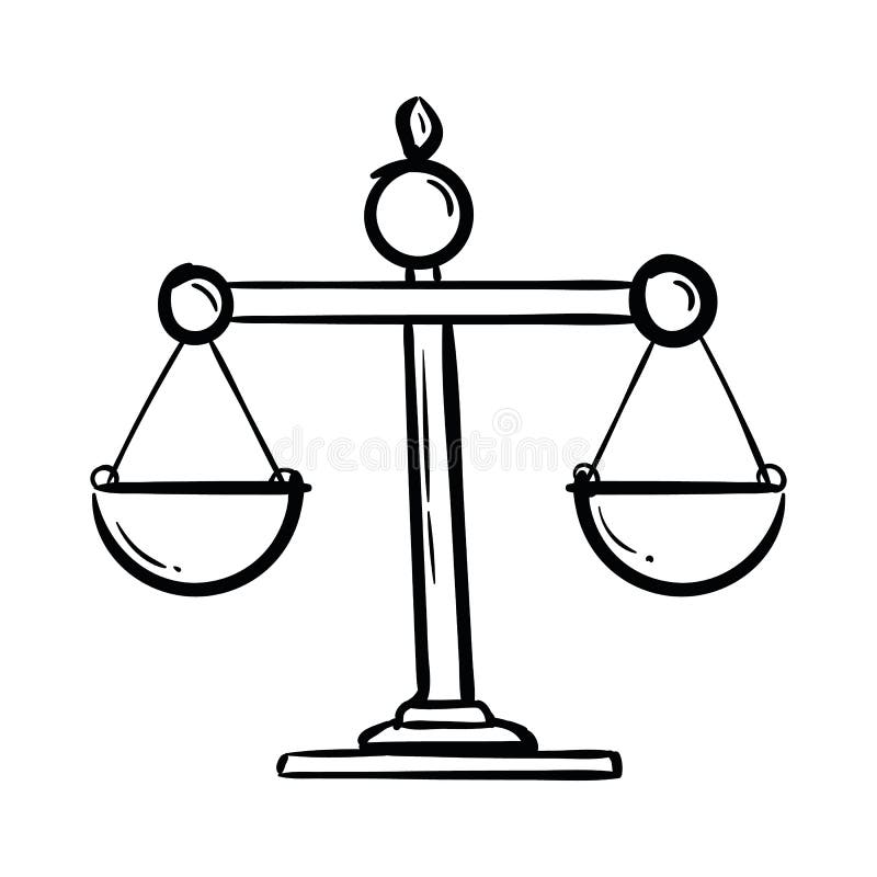 Hand Drawn Libra Icon. Sign or Symbol Isolated on White Background ...