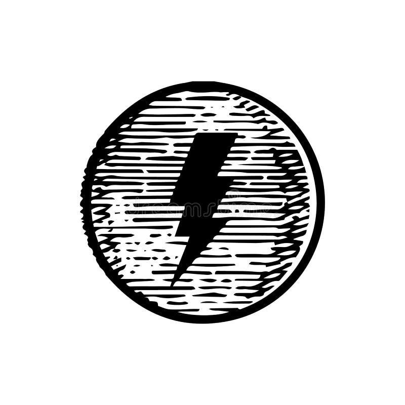 Hand Drawn Light Bolt Icon Vector Illustration Isolated on White ...