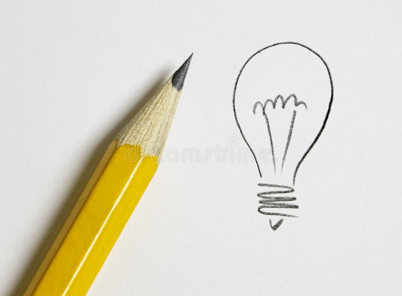 Hand drawn light bulb stock photo. Image of design, sign - 51140438