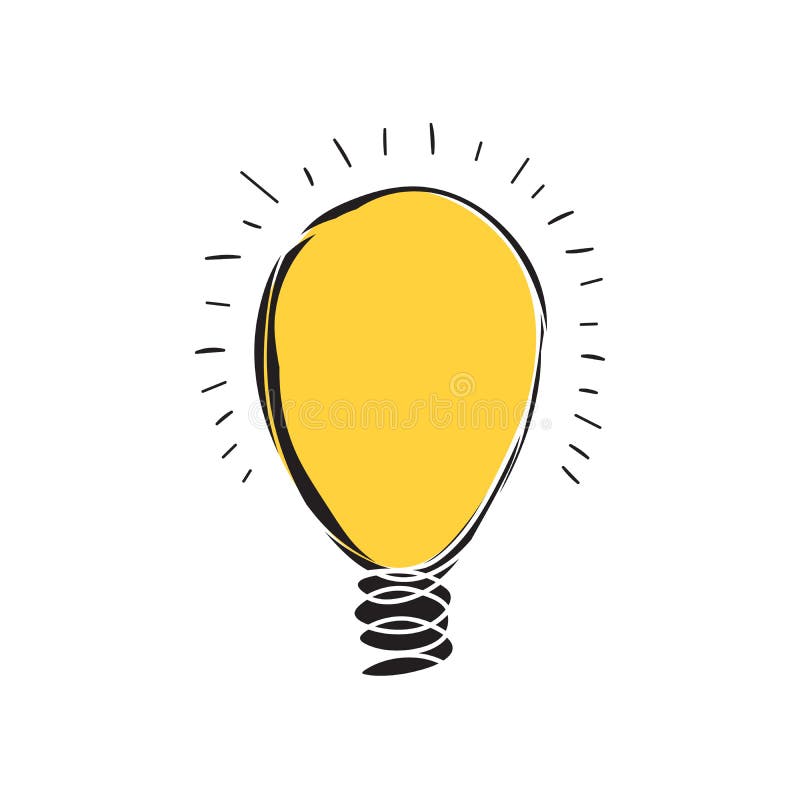 Hand-drawn Light Bulbs, Symbol of Ideas Vector Illustration Stock ...