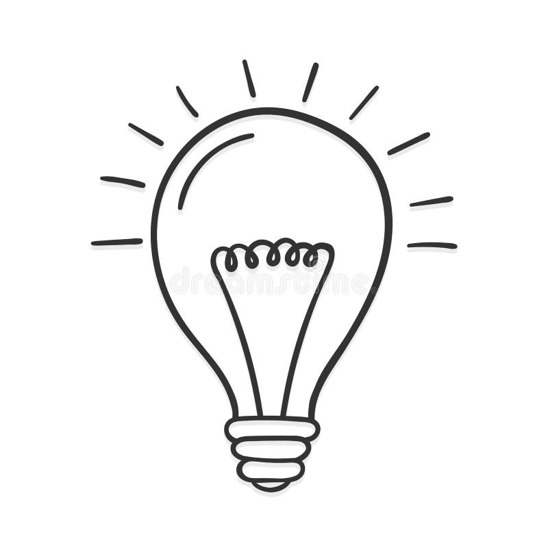 Hand Drawn Lightbulb stock vector. Illustration of invention - 114328794