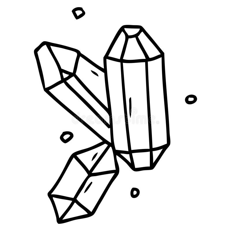Hand Drawn Line Drawing Doodle of Crystal Gems Stock Vector ...