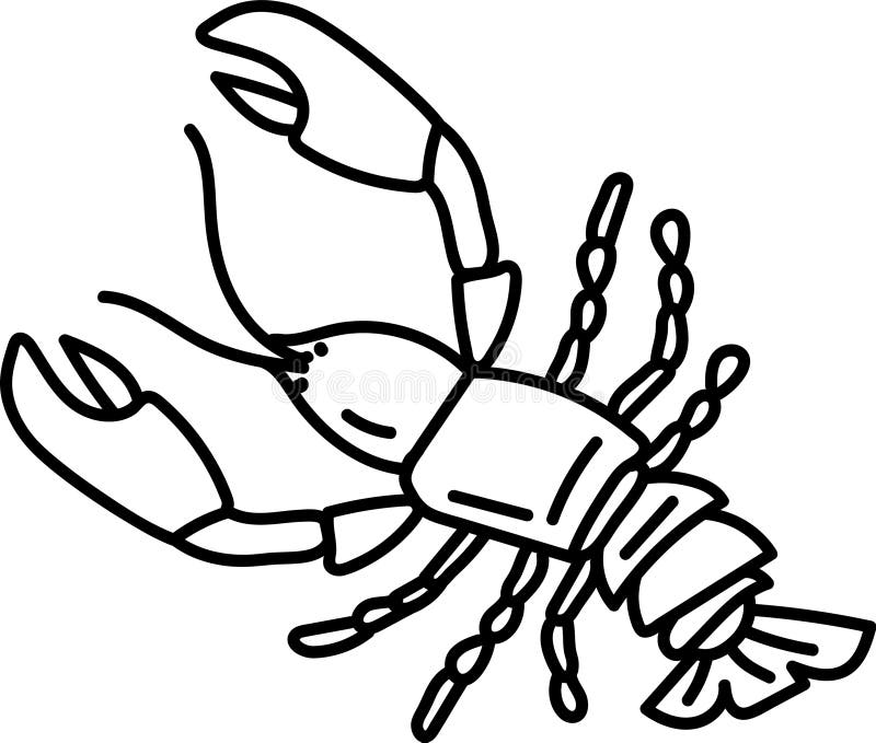 Hand Drawn Line Lobster stock vector. Illustration of lobster - 370108943