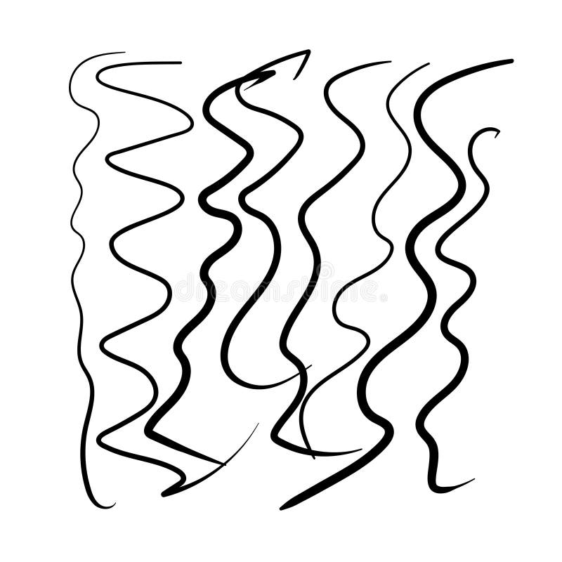 Hand Drawn Line. Random Doodle Lines, Trendy Texture Design with Basic ...