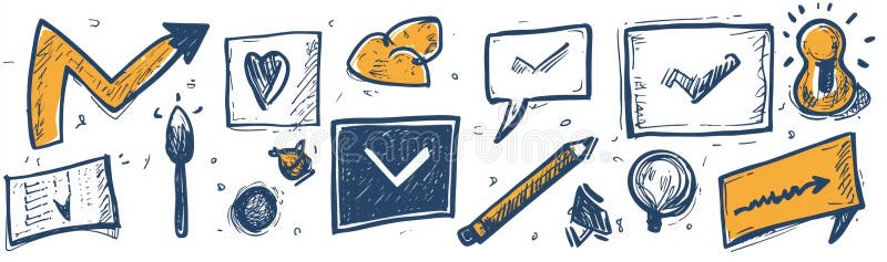 Hand-drawn Line Text Highlights with Modern Touches Using Pens, Brushes ...