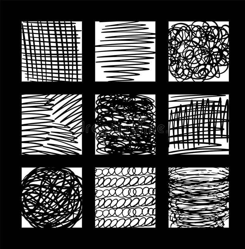Hand Drawn Line Texture Set. Vector Scribble, Horizontal and Wave ...
