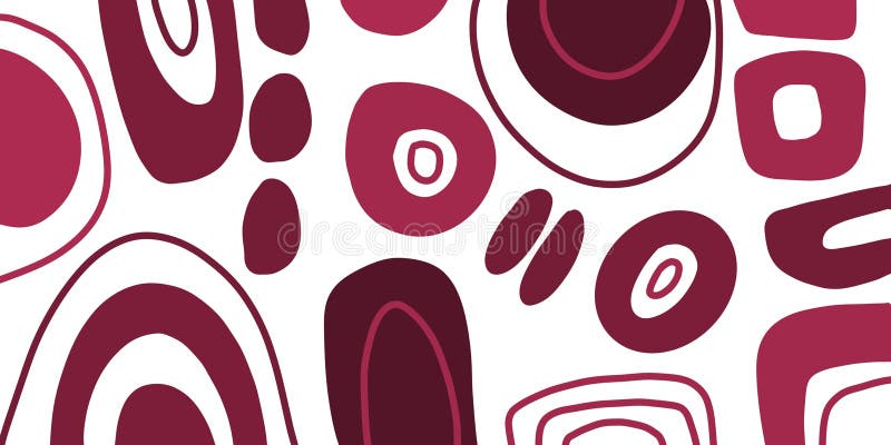 Hand-drawn Linear Abstract Design Elements in Red Tones. Pattern from ...