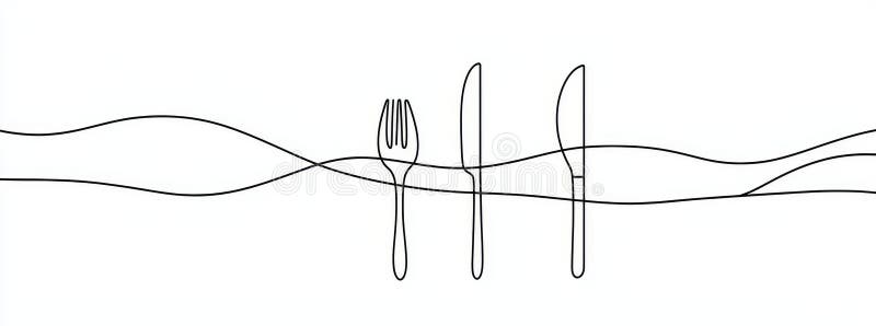 Fork Knife Line Drawing Stock Illustrations – 3,565 Fork Knife Line ...