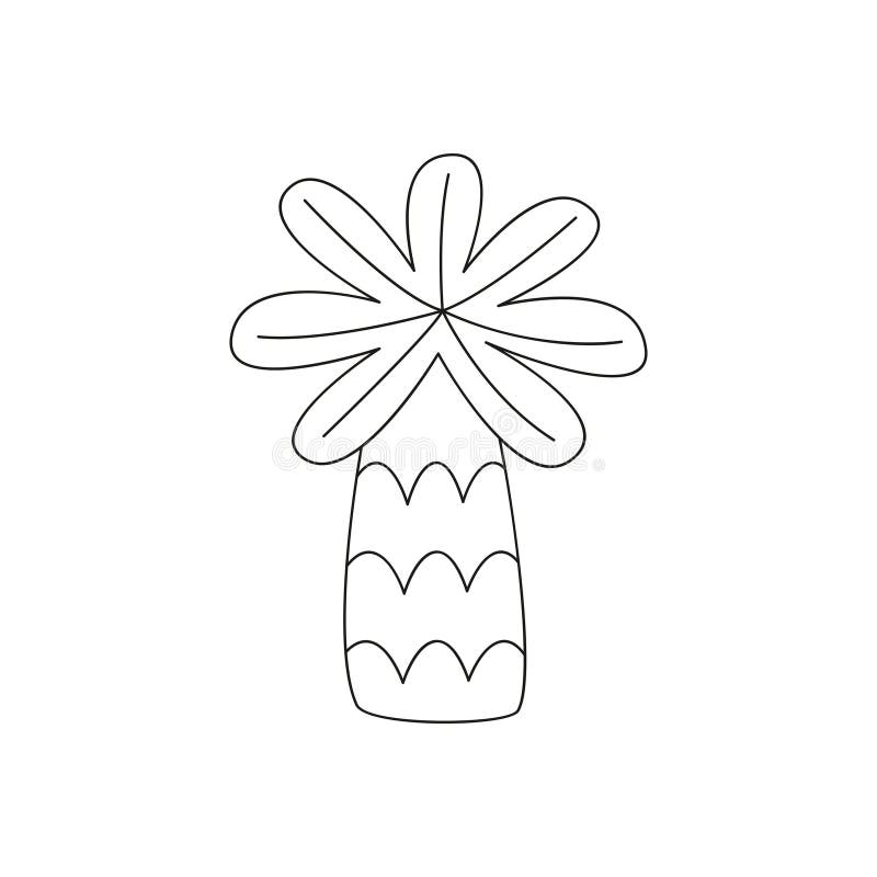 Hand Drawn Linear Vector Illustration of a Palm Tree Stock Vector ...
