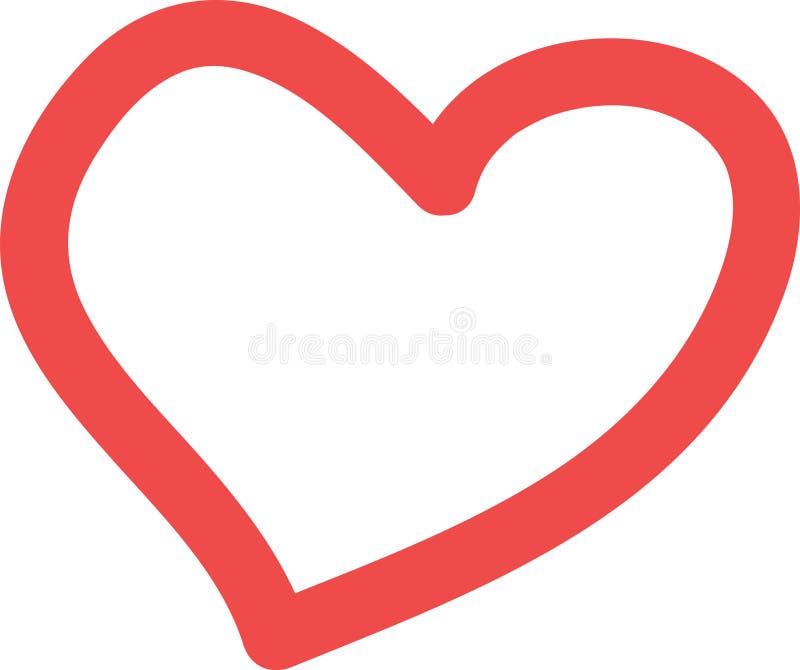 Hand Drawn Lined Heart stock illustration. Illustration of hand - 352617726