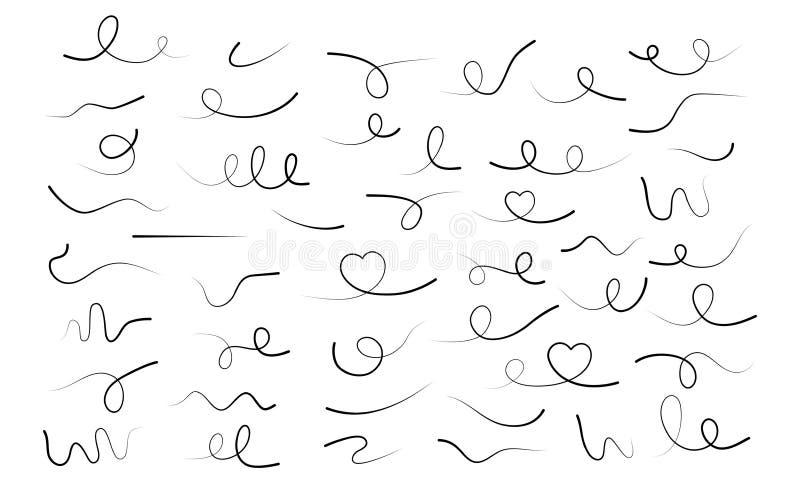 Hand Drawn Lines Collection Stock Illustration - Illustration of ...