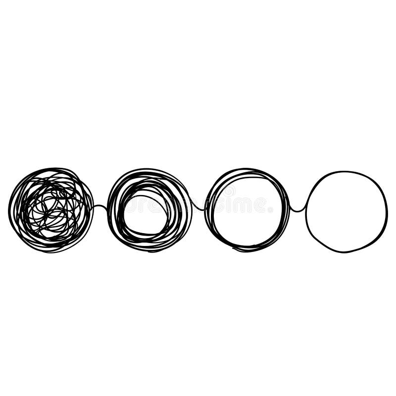 Hand Drawn Linked Scribble Circle Illustration Symbol for Transform ...