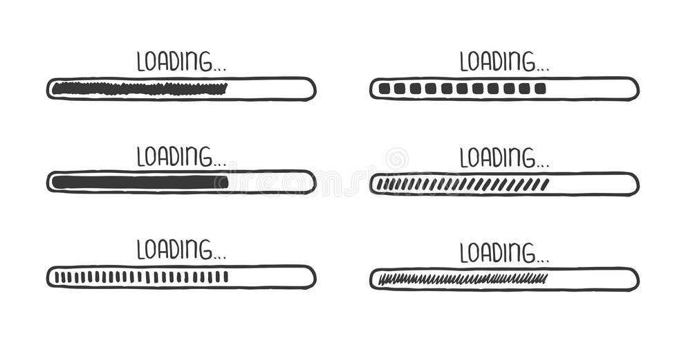 Hand Drawn Loading Bar Designs Stock Vector - Illustration of animation ...