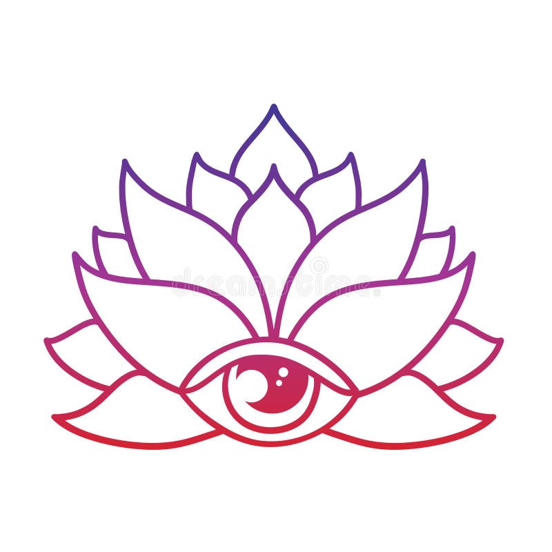 Hand Drawn Lotus Flower Tattoo Design with Third Eye. Graphic Mandala ...