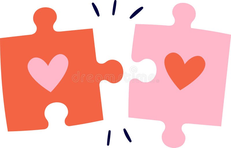 Hand Drawn Love Couple Puzzle Stock Vector - Illustration of ...