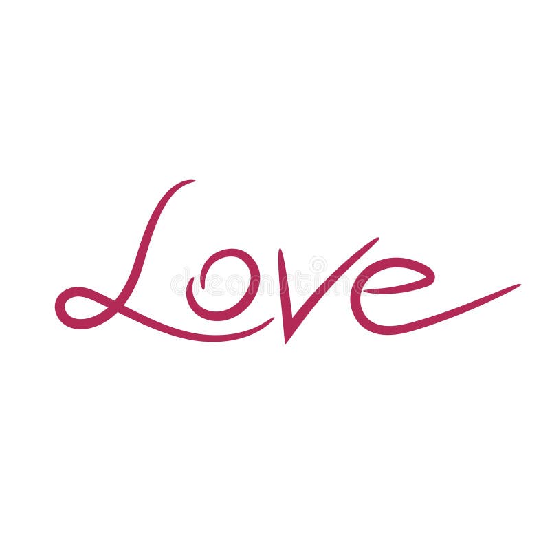 Hand Drawn Love Lettering. Romantic and Love Symbol. Valentines Design ...
