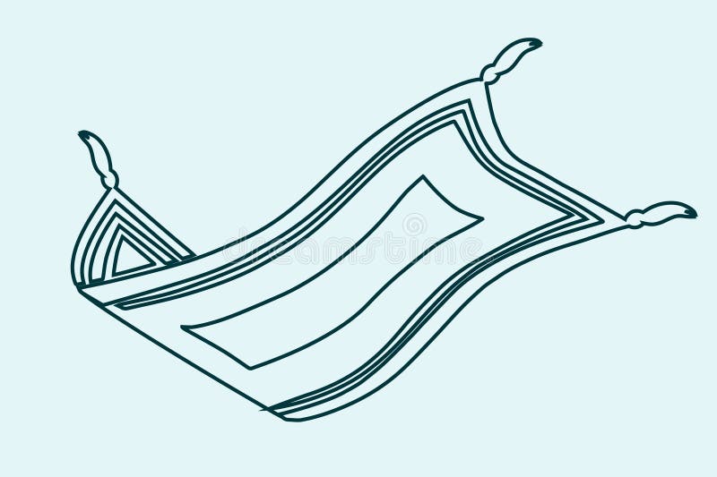 Hand Drawn Magic Flying Carpet Logo Icon Design Vector Isolated ...