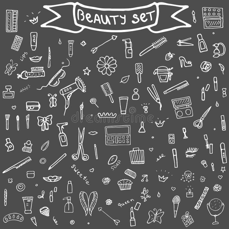 Hand drawn make up stock vector. Illustration of eyeshadow - 54200549