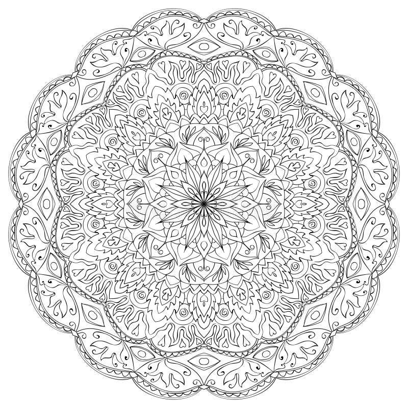 Hand-drawn mandala stock illustration. Illustration of filigree - 54349754