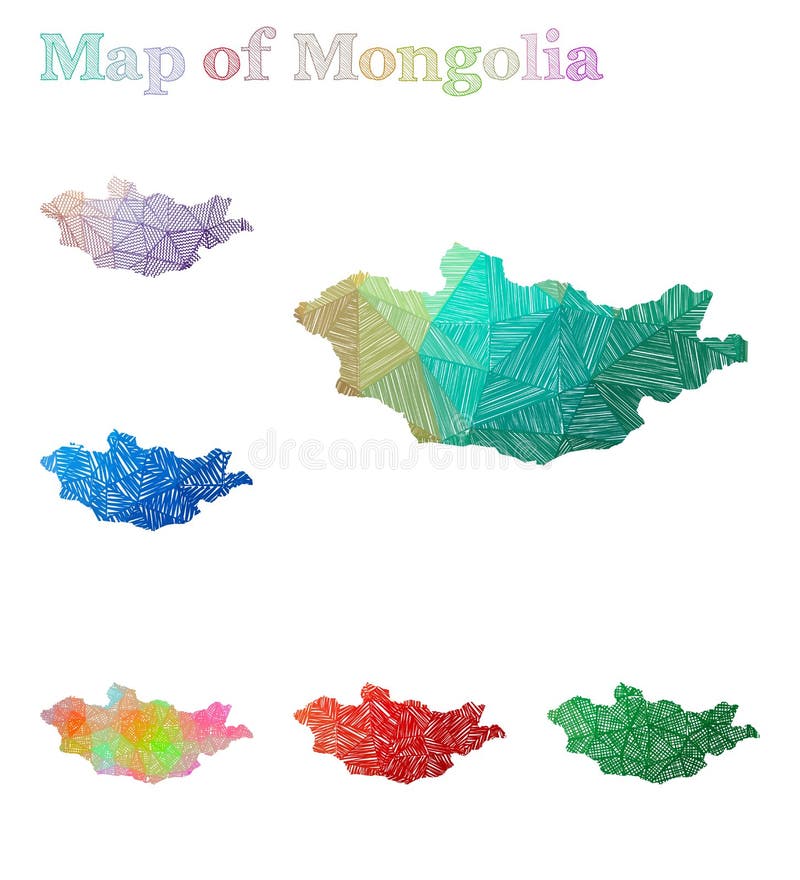 Hand-drawn Map of Mongolia. Stock Vector - Illustration of mong, hand ...