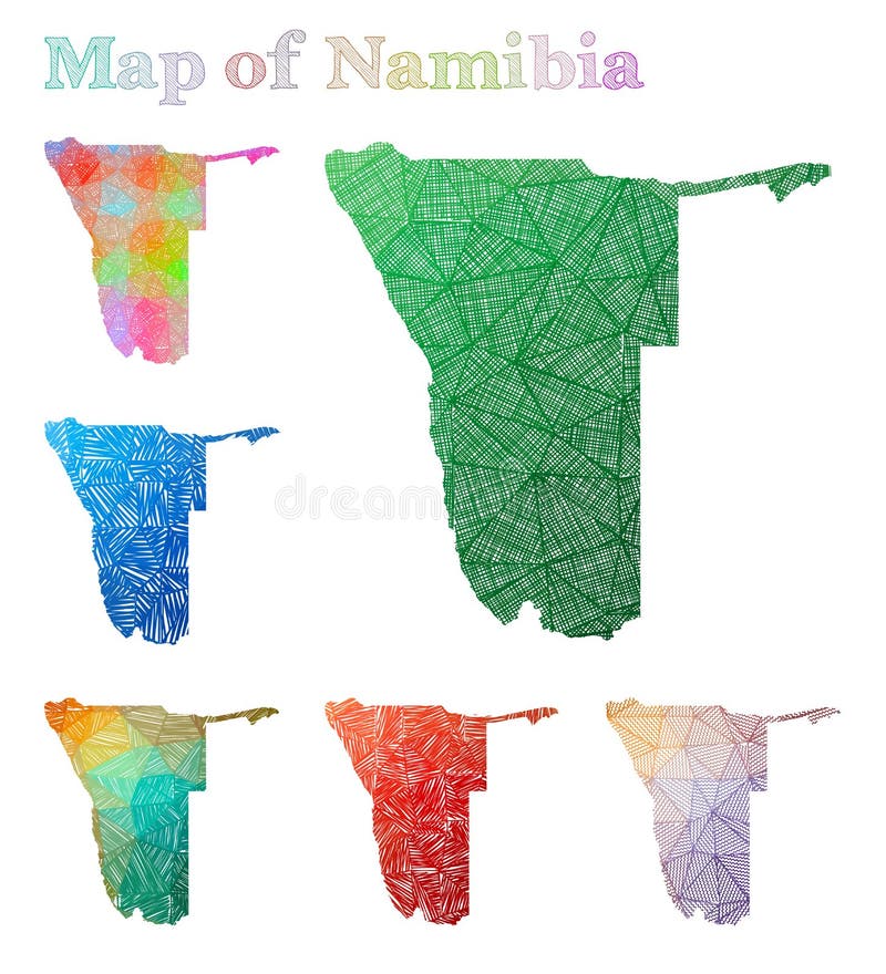 Sketch map of Namibia. stock vector. Illustration of retro - 186926157