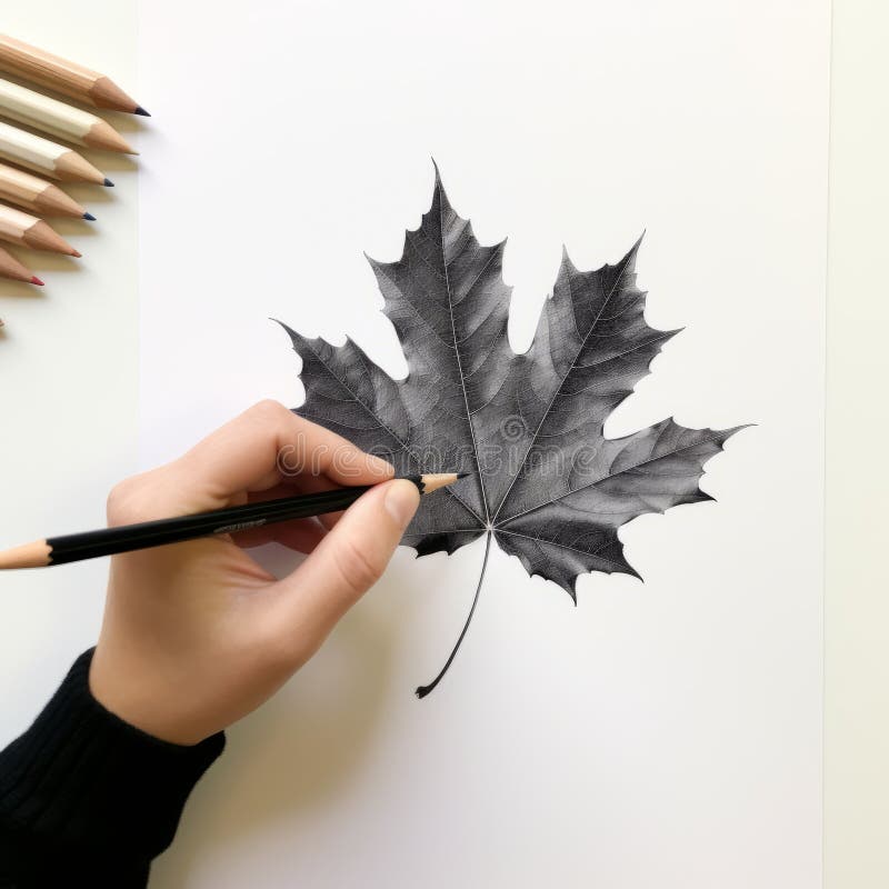 Hand-drawn Maple Leaf: Traditional Craftsmanship in Forced Perspective ...