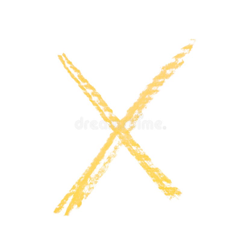 Hand drawn X mark isolated stock illustration. Illustration of chalk ...