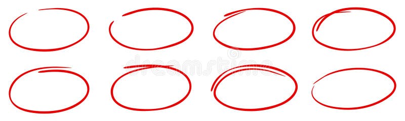 Hand Drawn Marker Circle Line Set Stock Vector - Illustration of ...
