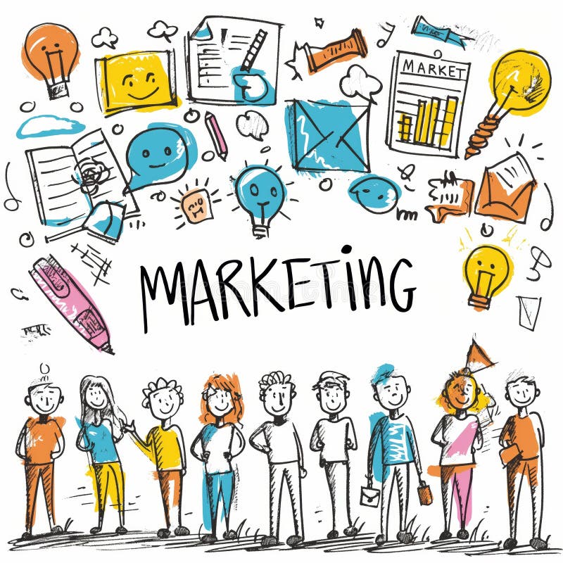 Hand-drawn Marketing Concept Illustration Stock Illustration ...