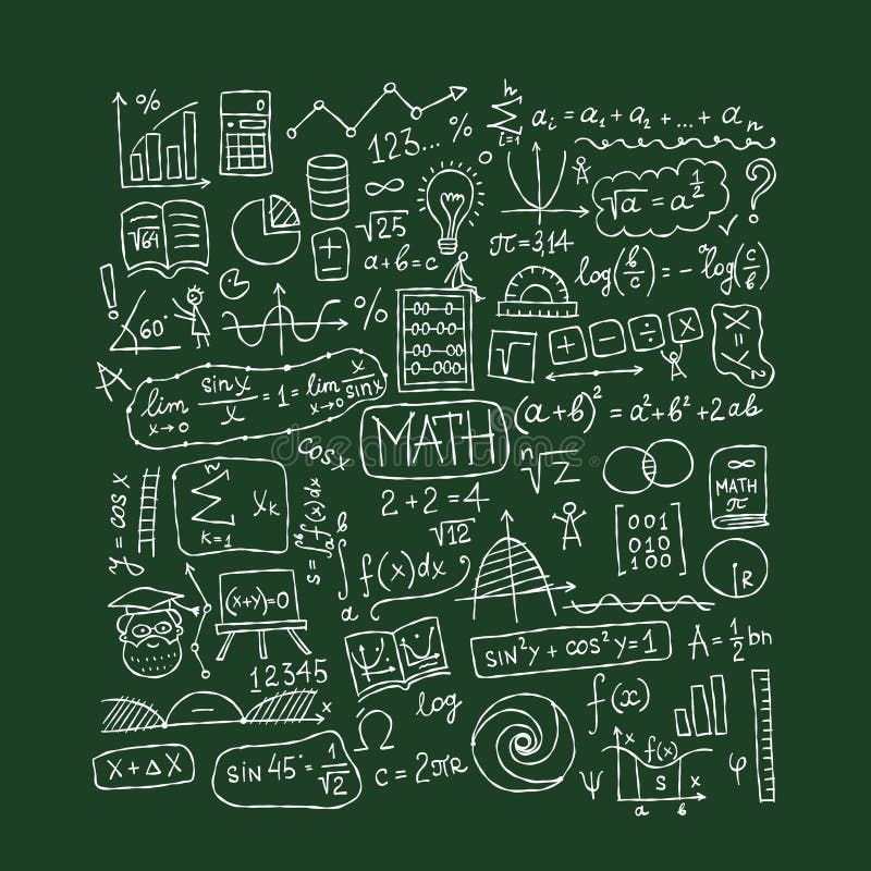Math and Science Formulas stock illustration. Illustration of ...