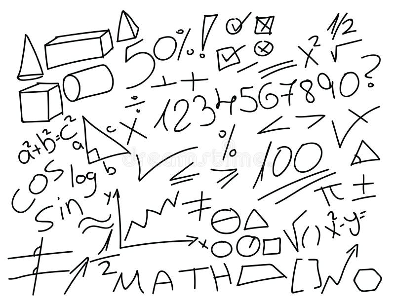 Hand drawn math symbol stock vector. Illustration of graph - 110002021