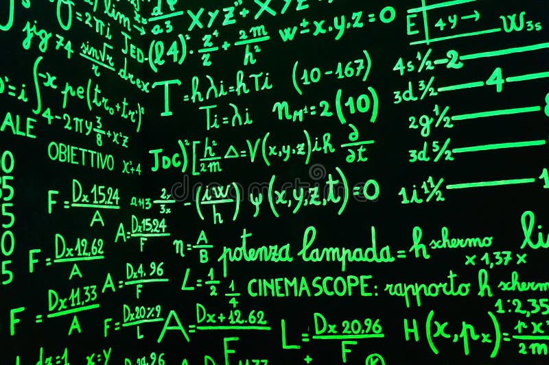 Hand Drawn Math Symbols. Math Symbols on Black Background Stock Photo ...