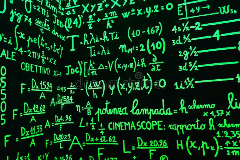 Hand Drawn Math Symbols. Math Symbols on Black Background Stock Photo ...