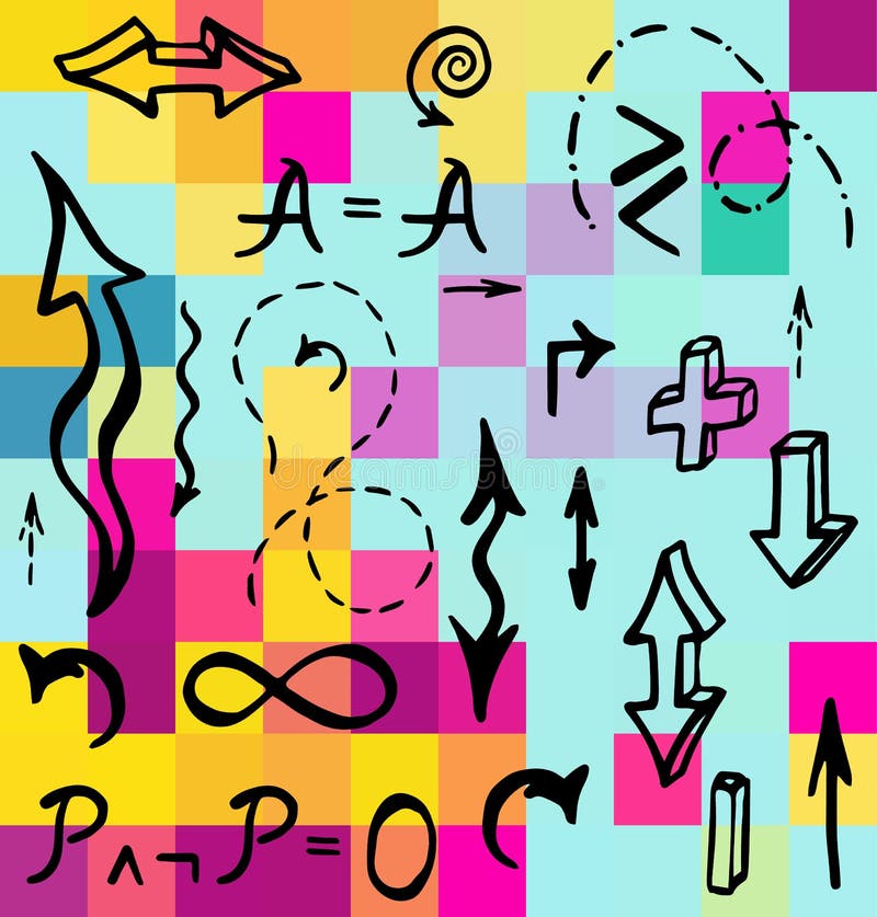 Hand Drawn Mathematical Elements Vector Illustration. Stock Vector ...