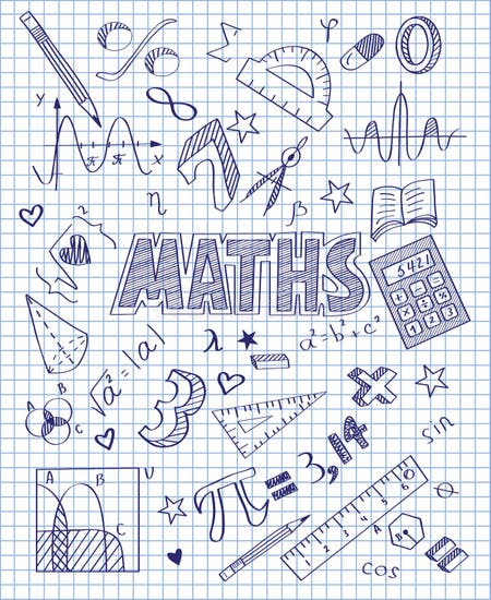 Hand drawn Mathematics set stock vector. Illustration of line - 49433711