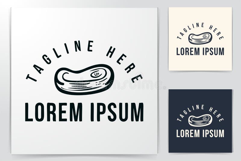 Hand Drawn Meat, Vintage Logo Design Stock Vector - Illustration of ...